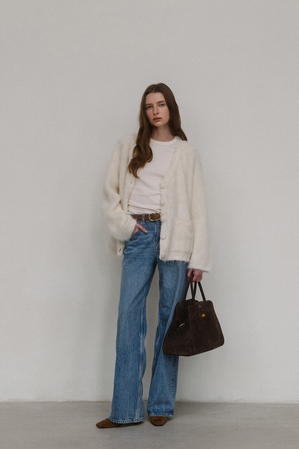 ELBORN牛仔直筒寬褲｜藍 - Queenie Luxe